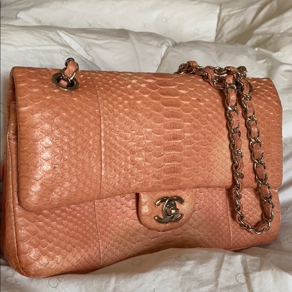 CHANEL | Bags | Chanel Classic Flap Pink Python Purse | Poshmark